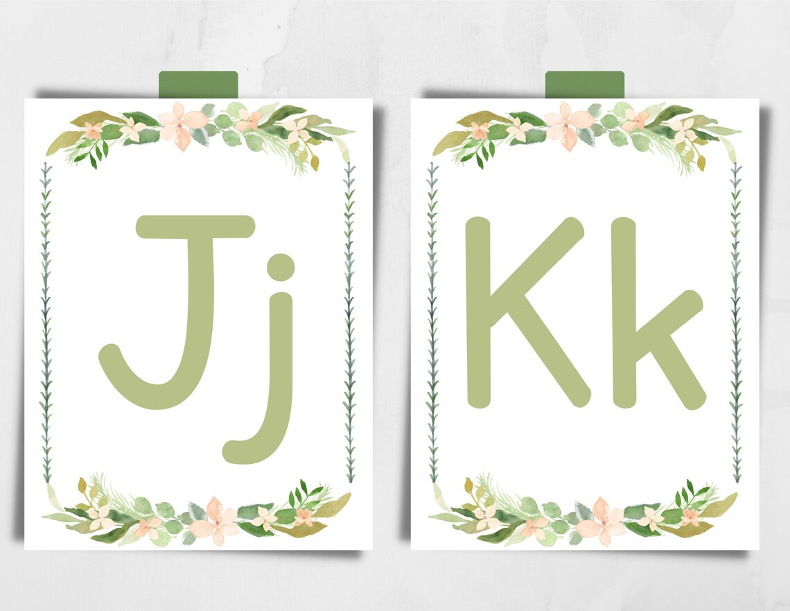 Alphabet Posters Floral Alphabet Posters Printable - Etsy