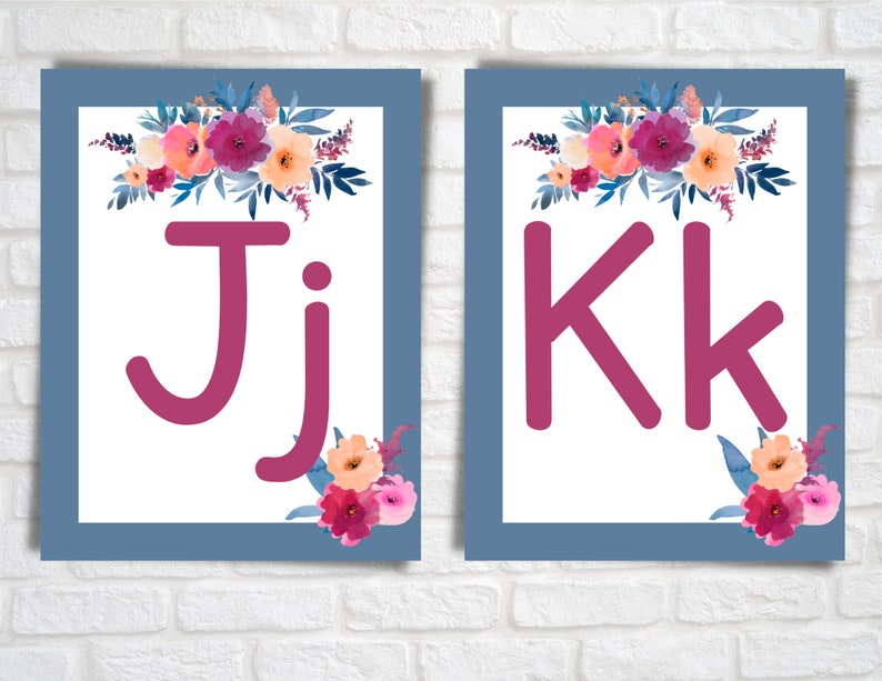 Alphabet Posters Floral Alphabet Posters Printable - Etsy