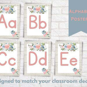 Alphabet Posters Floral Alphabet Posters Printable - Etsy