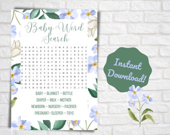 Baby Shower Word Search Game Pink INSTANT DOWNLOAD - Etsy