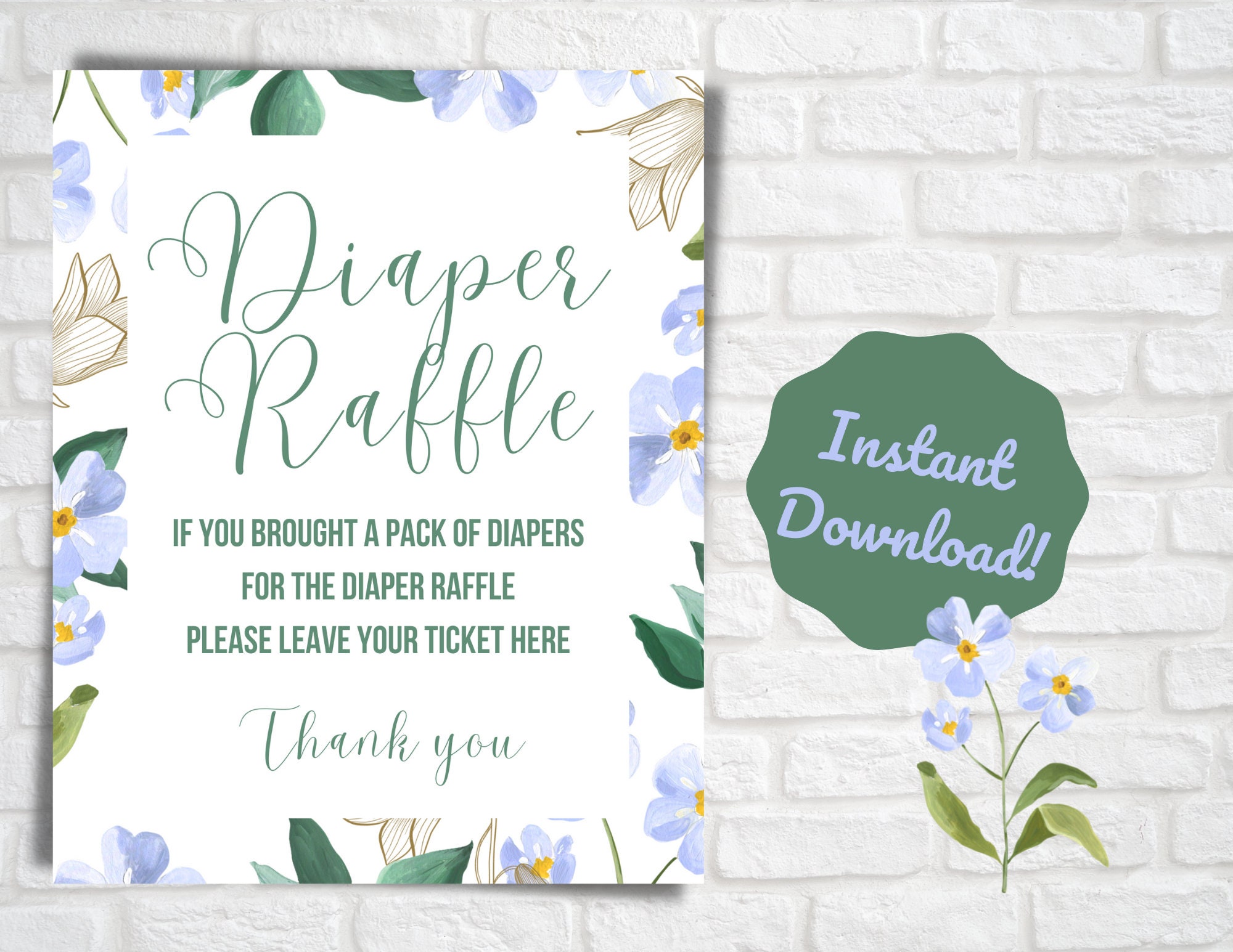 Letrero de Rifa de Pañales / Rifa de Pañales para Bebé / Letrero de ...