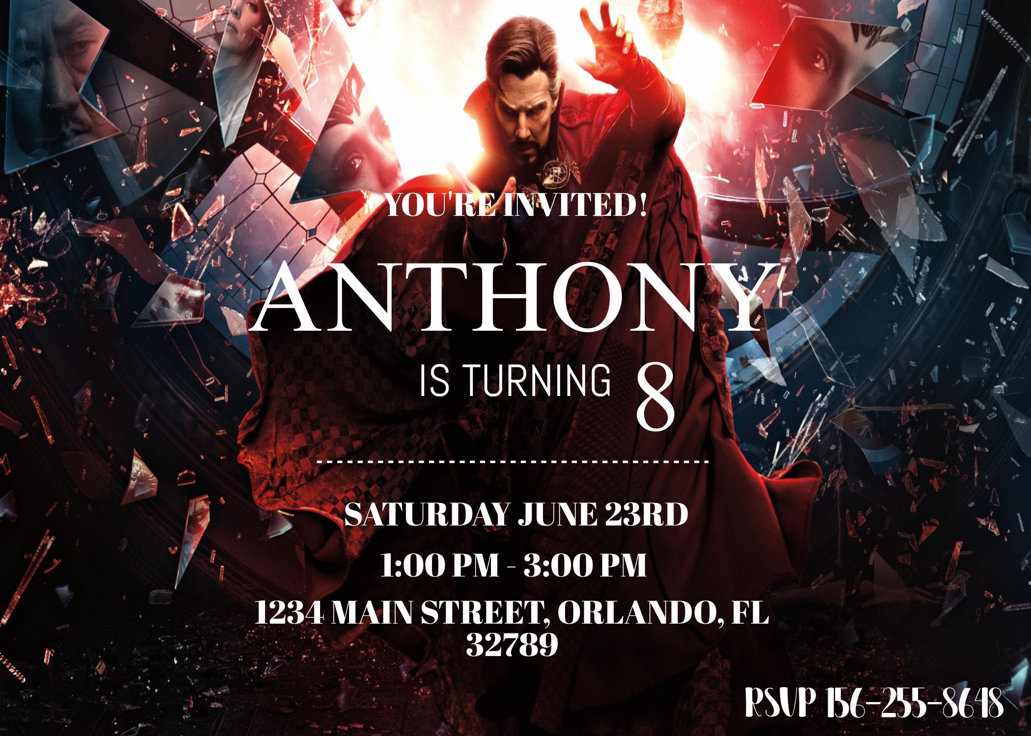 Doctor Strange in the Multiverse of Madness Birthday Invitation, Doctor ...