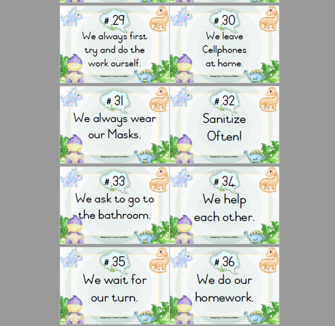 Dinosaur Classroom Rules OPTION 2 - Etsy UK