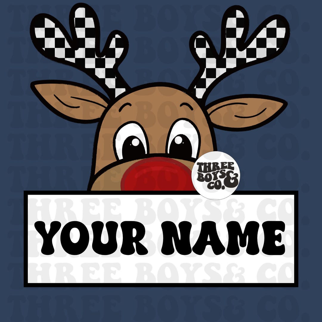 Rudolph Custom Name Png | Christmas Png | Boy Christmas File - Etsy