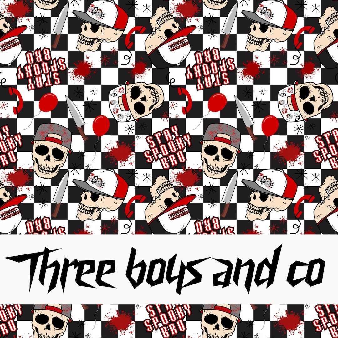 Horror Skully | Boy Horror | Boy Seamless | Halloween Seamless - Etsy