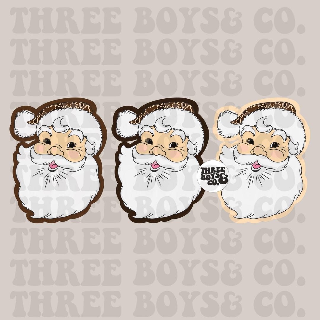 Camo Santa Trio | Camo Christmas | Cowboy Christmas | Boy Christmas Png ...