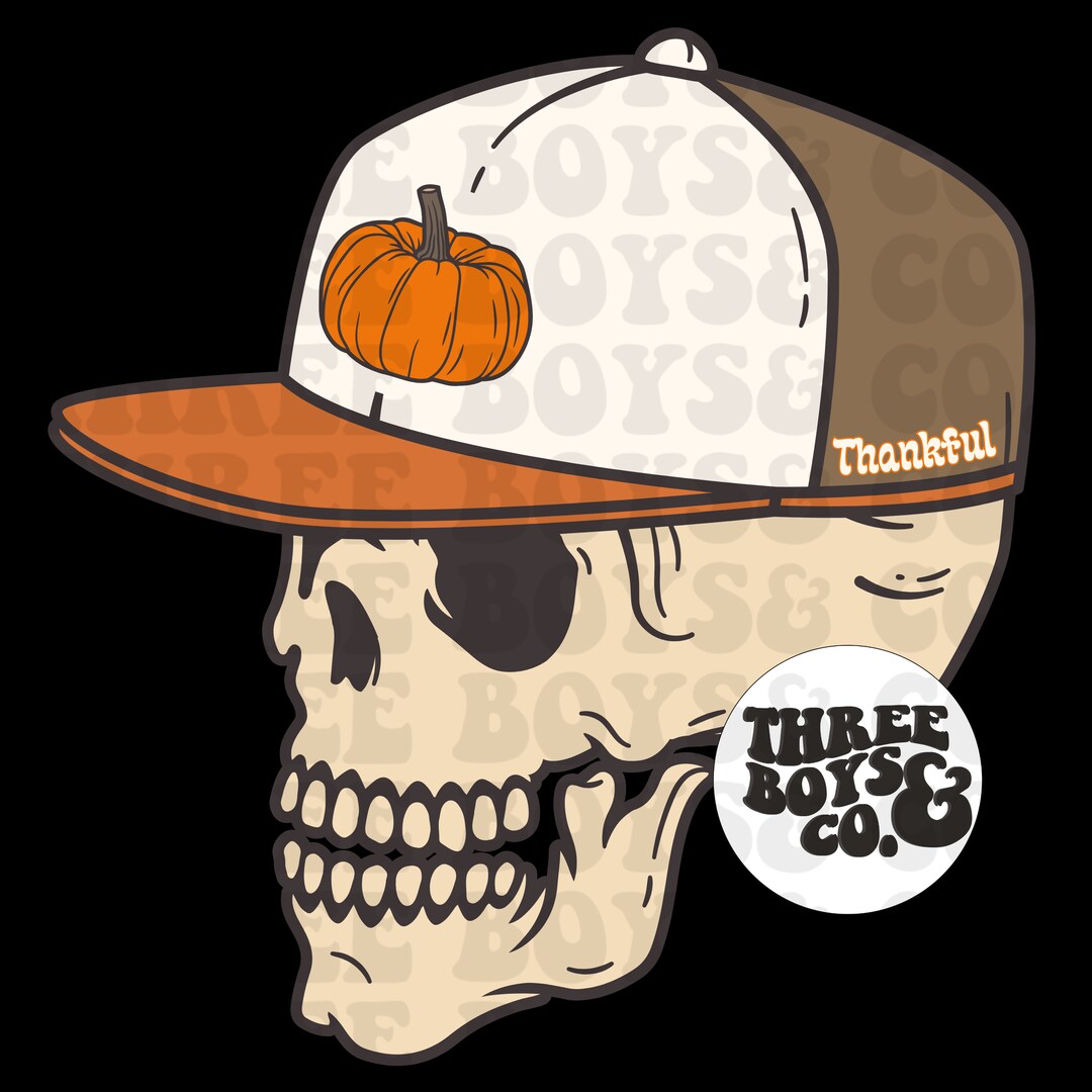 Thankful Skully Png | Boy Png | Boy Fall Png | Boy Graphics| Trendy Boy ...