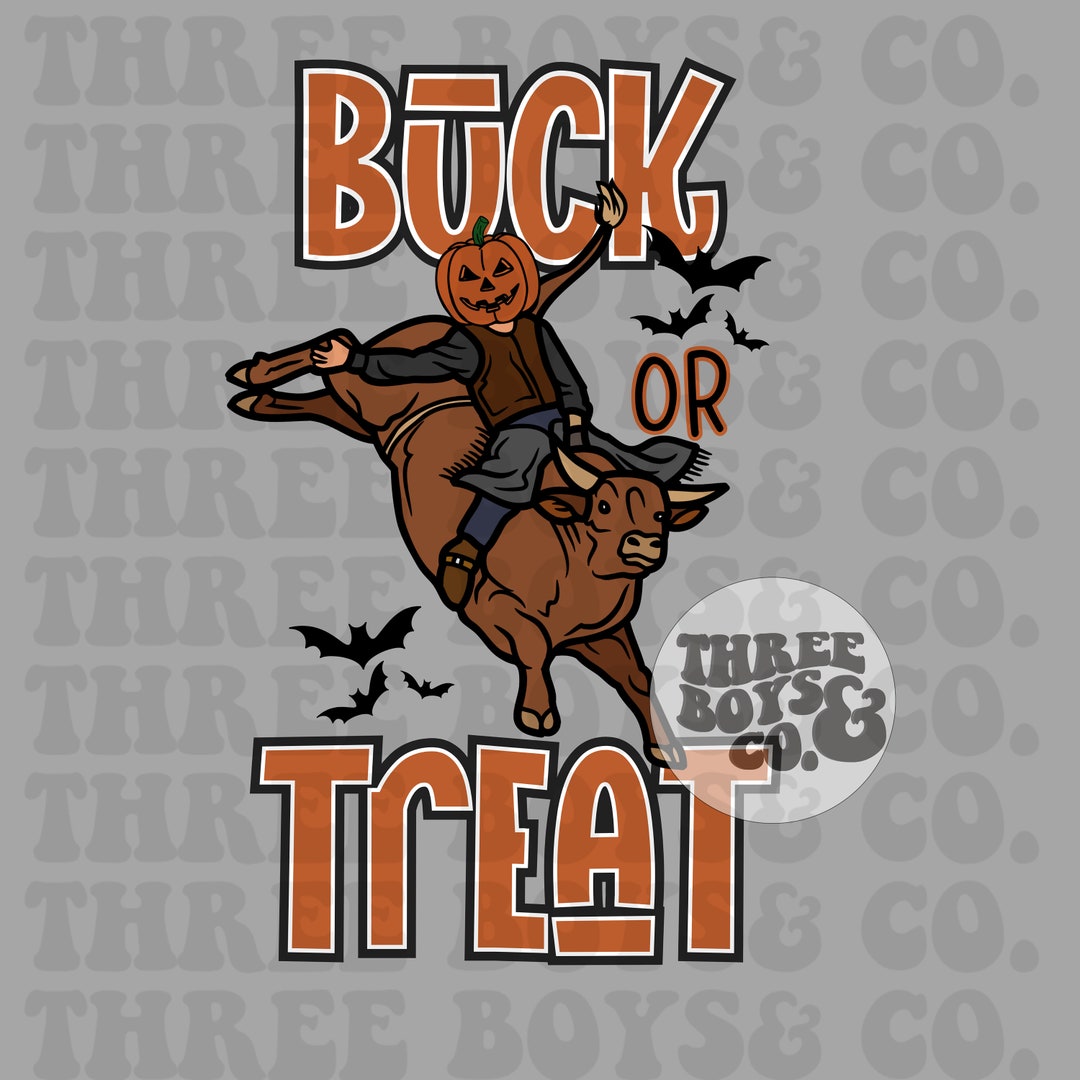 Buck or Treat Bull Png | Halloween Png | Western Png - Etsy