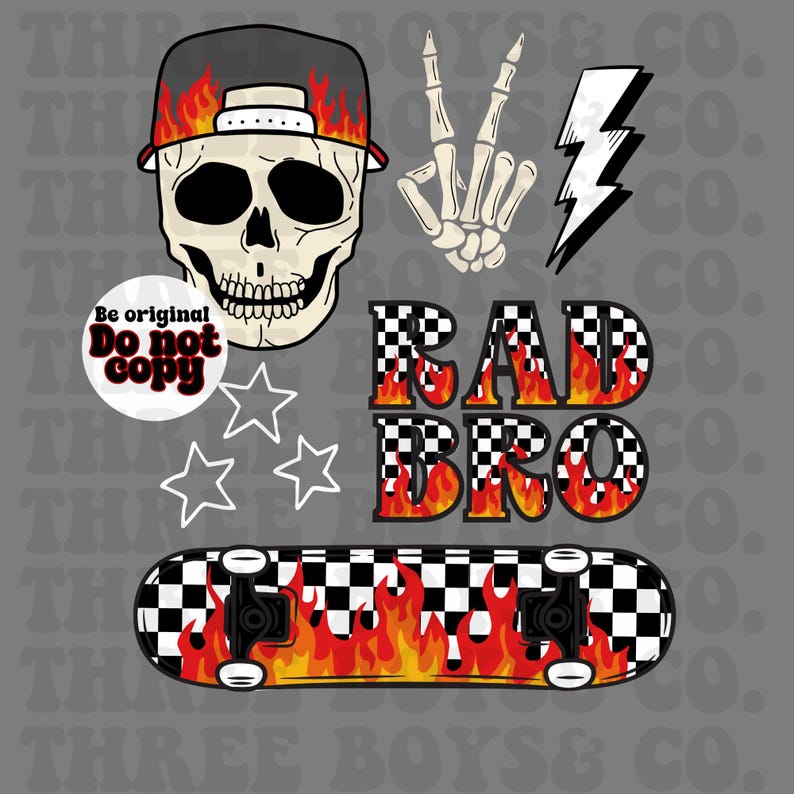 Rad Bro Skully Png | Skull Png | Boy Png | Rad Png | Skater Png - Etsy