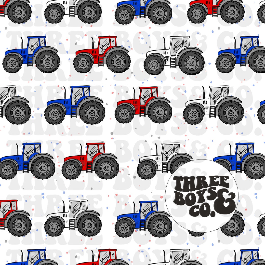 Fourth of July Tractors | Tractor Seamless | Red White and Blue ...
