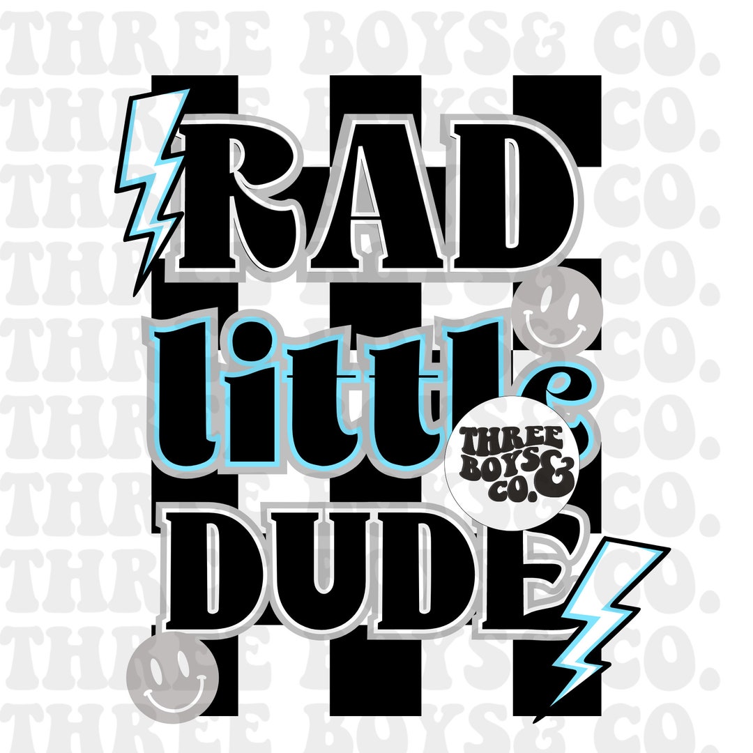 Rad Little Dude Blue | Boy Png | Tee Png - Etsy