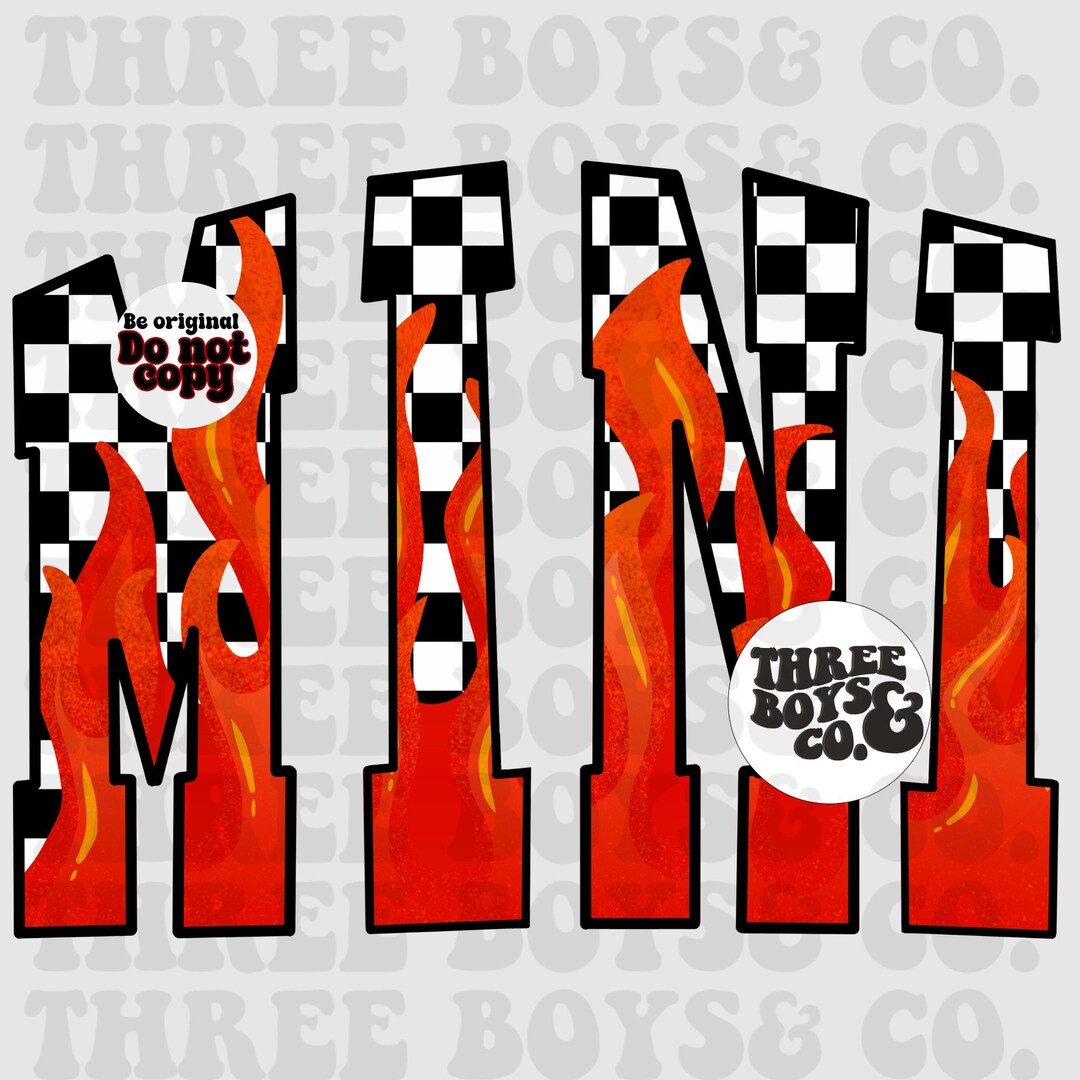Mini Checkered Flames Png | Mama & Mini Png | Summer Png - Etsy