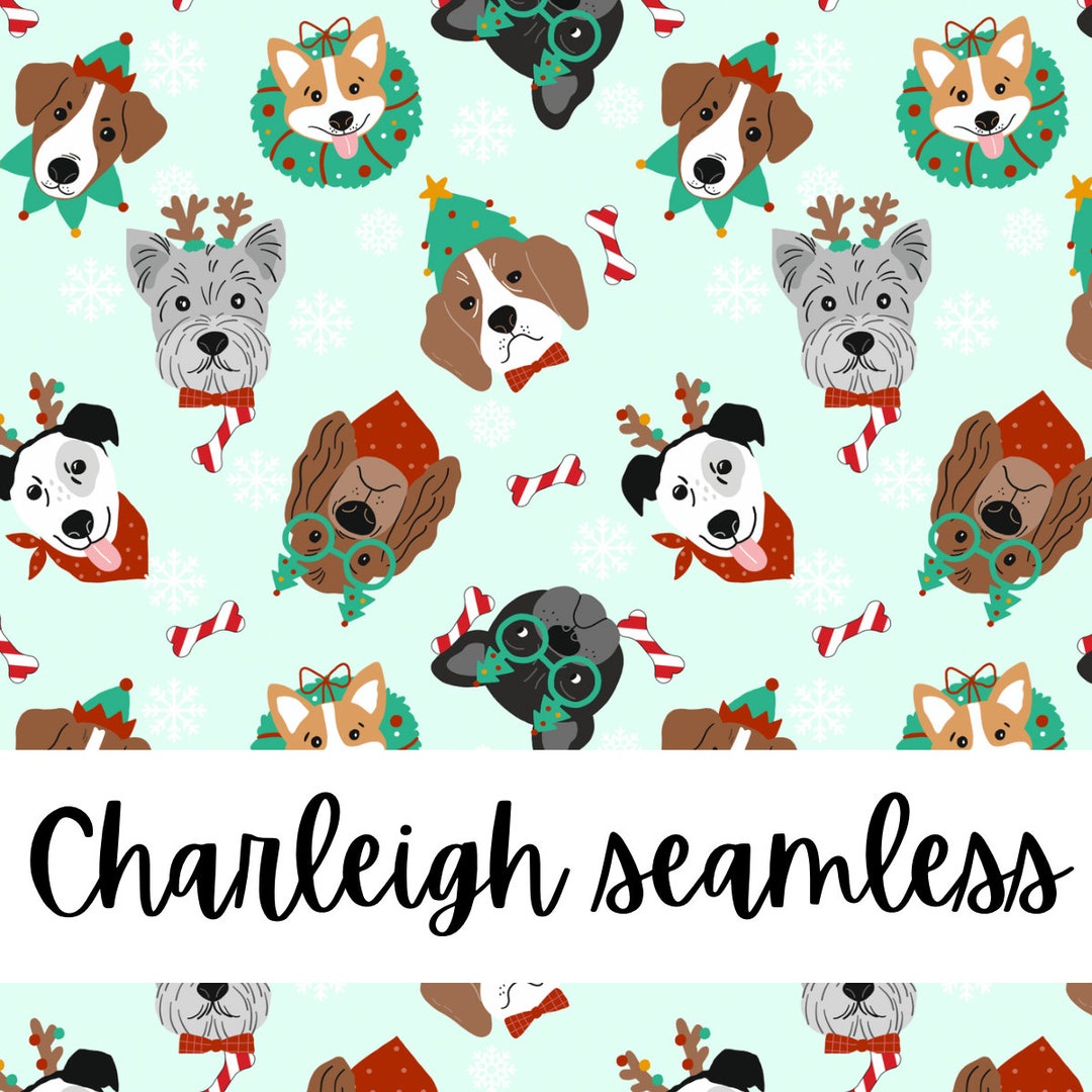 Blue Pup Christmas Seamless, Christmas Seamless, Dog Seamless, Boy ...