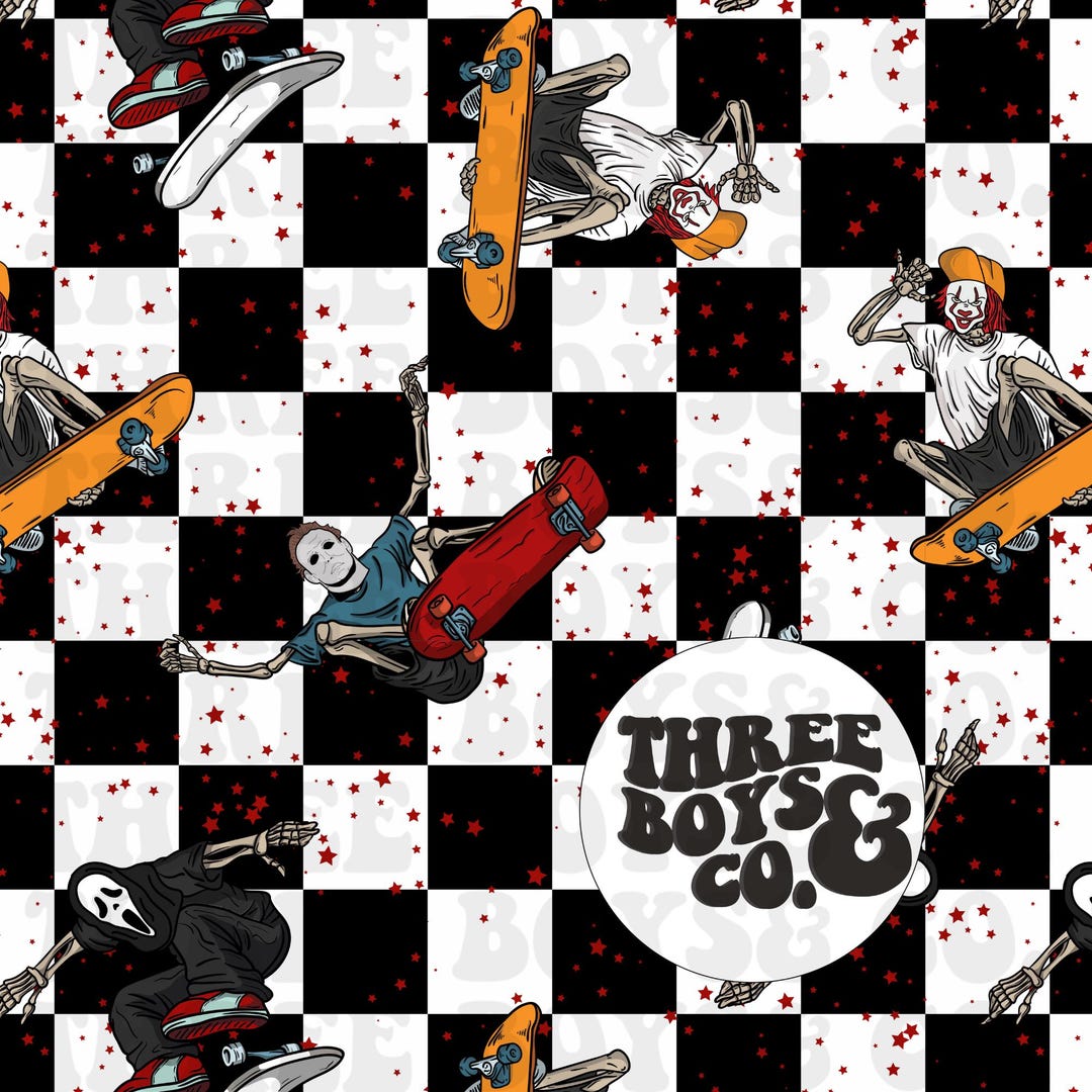 Spooky Skaters | Boy Halloween | Boy Horror Seamless | Halloween ...