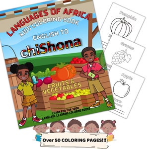 Shona / African Language Learning Digital Download Coloring Book for ...