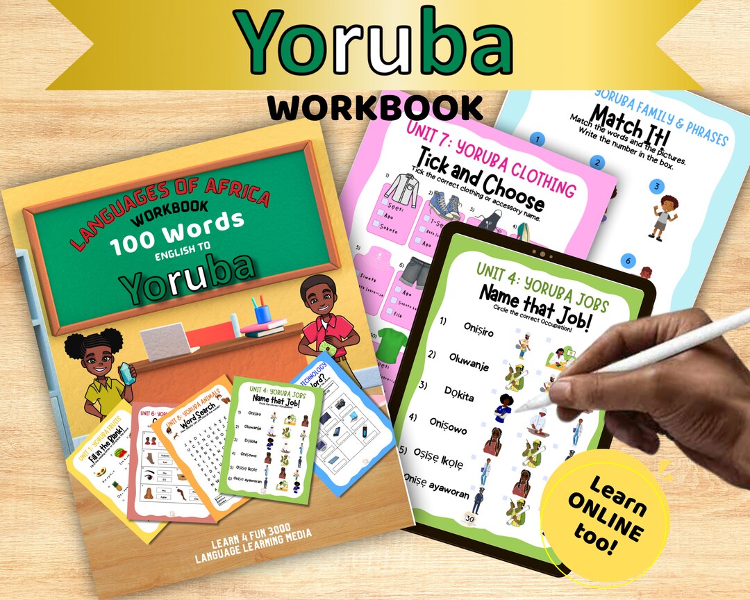 Yoruba 100 Words African Language Learning Digital Download WORKBOOK ...