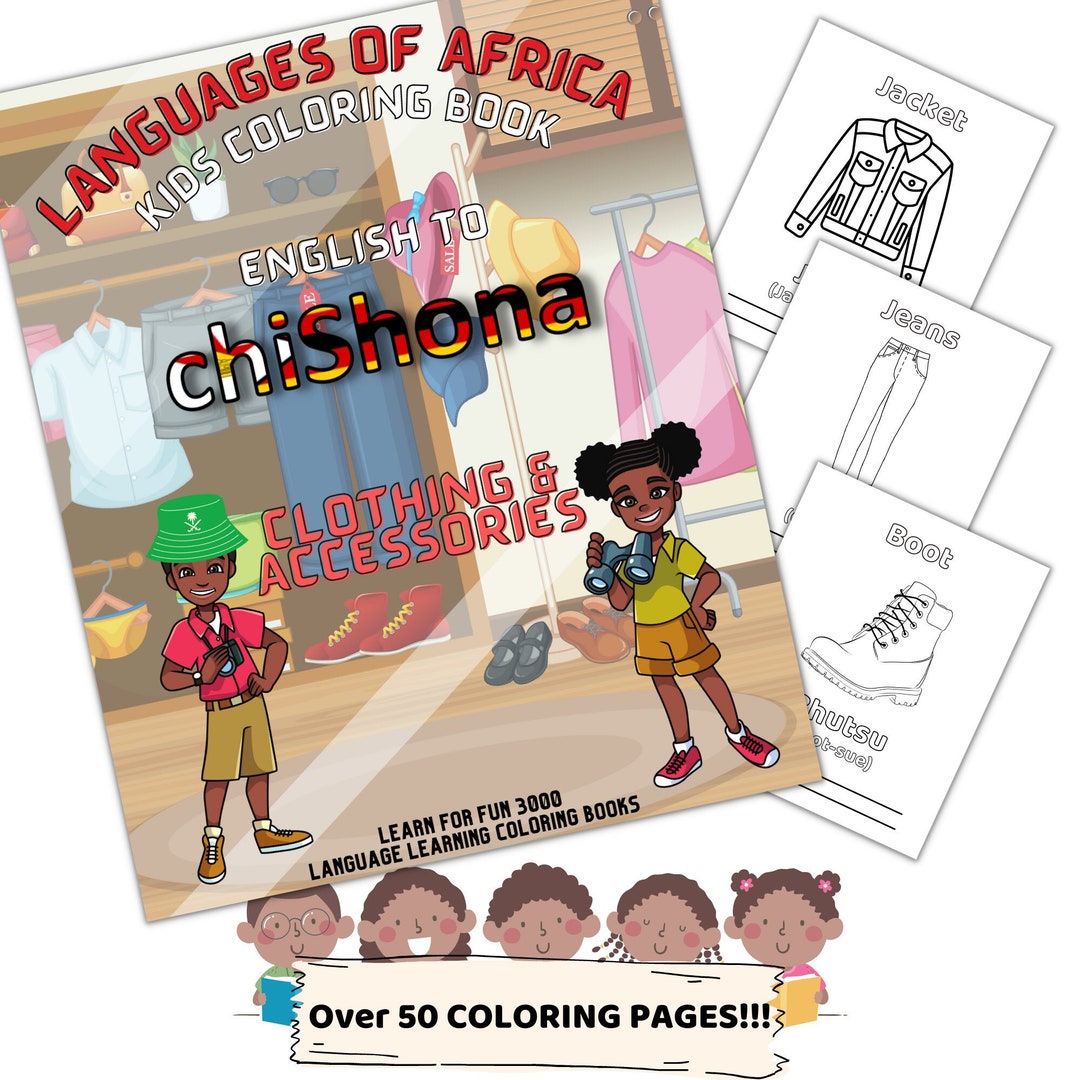 Shona / African Language Learning Digital Download Coloring Book 4 Kids ...