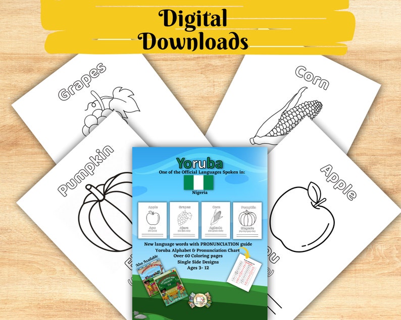 Yoruba / African Language Learning Digital Download Coloring Book for ...