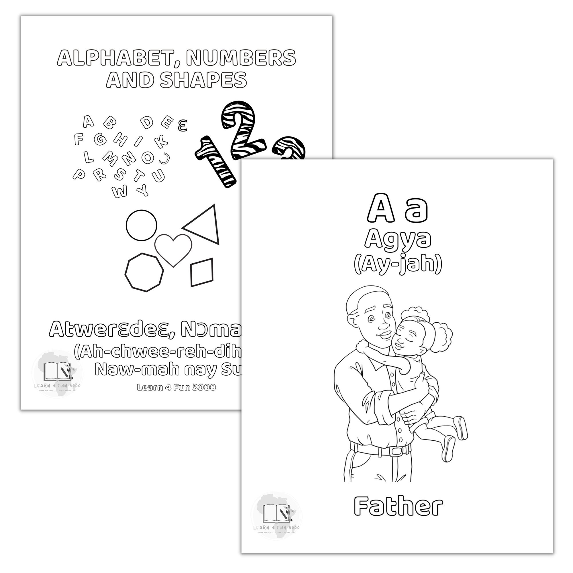 Twi / African Language Learning Digital Download Coloring Book for Kids ...