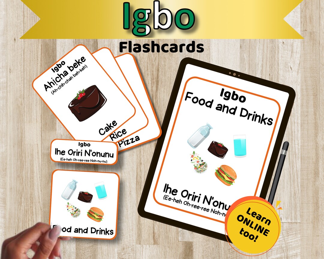 Igbo Food & Drinks Flashcards: African Language Learning (digital ...