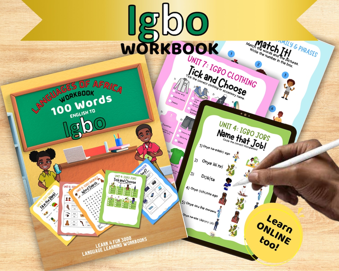 Igbo 100 Words African Language Learning Digital Download WORKBOOK ...