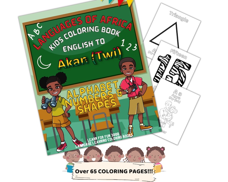 Twi / African Language Learning Digital Download Coloring Book for Kids ...