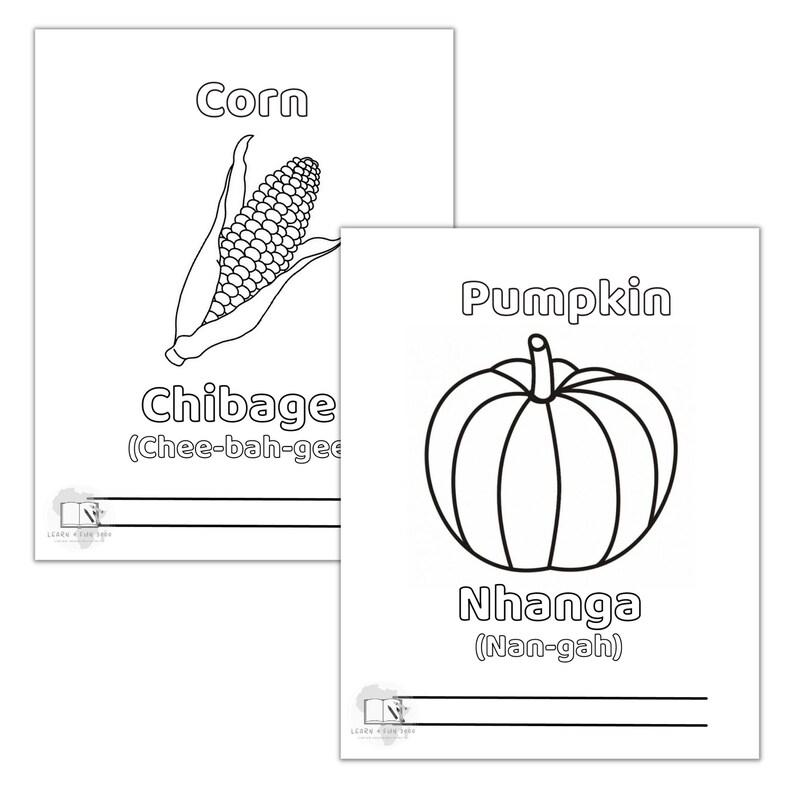 Shona / African Language Learning Digital Download Coloring Book for ...