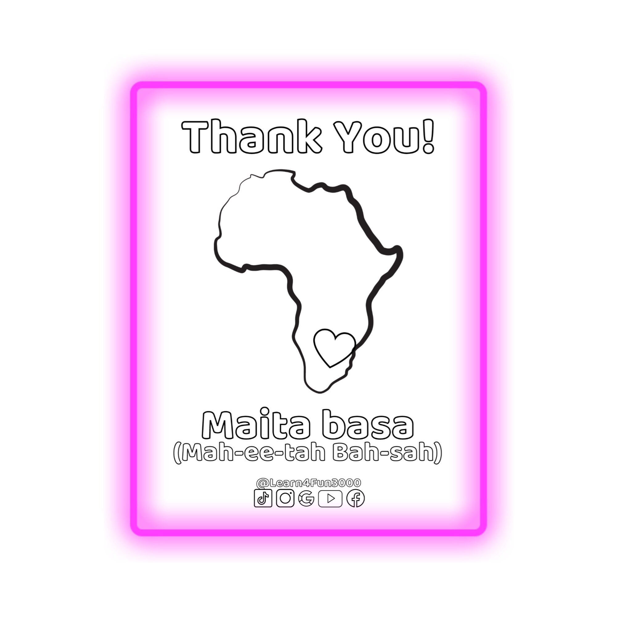 Shona / African Language Learning Digital Download Coloring Book 4 Kids ...