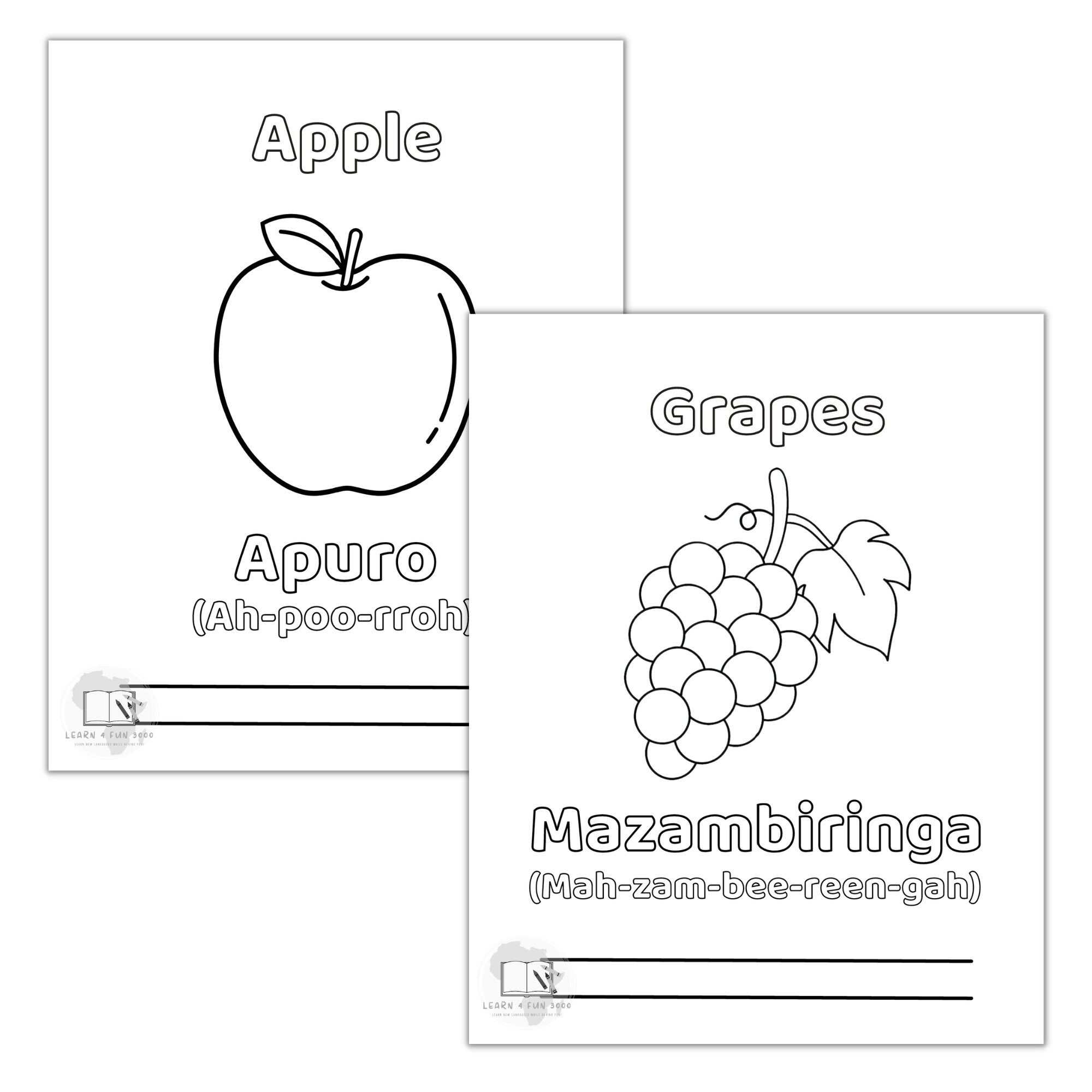 Shona / African Language Learning Digital Download Coloring Book for ...