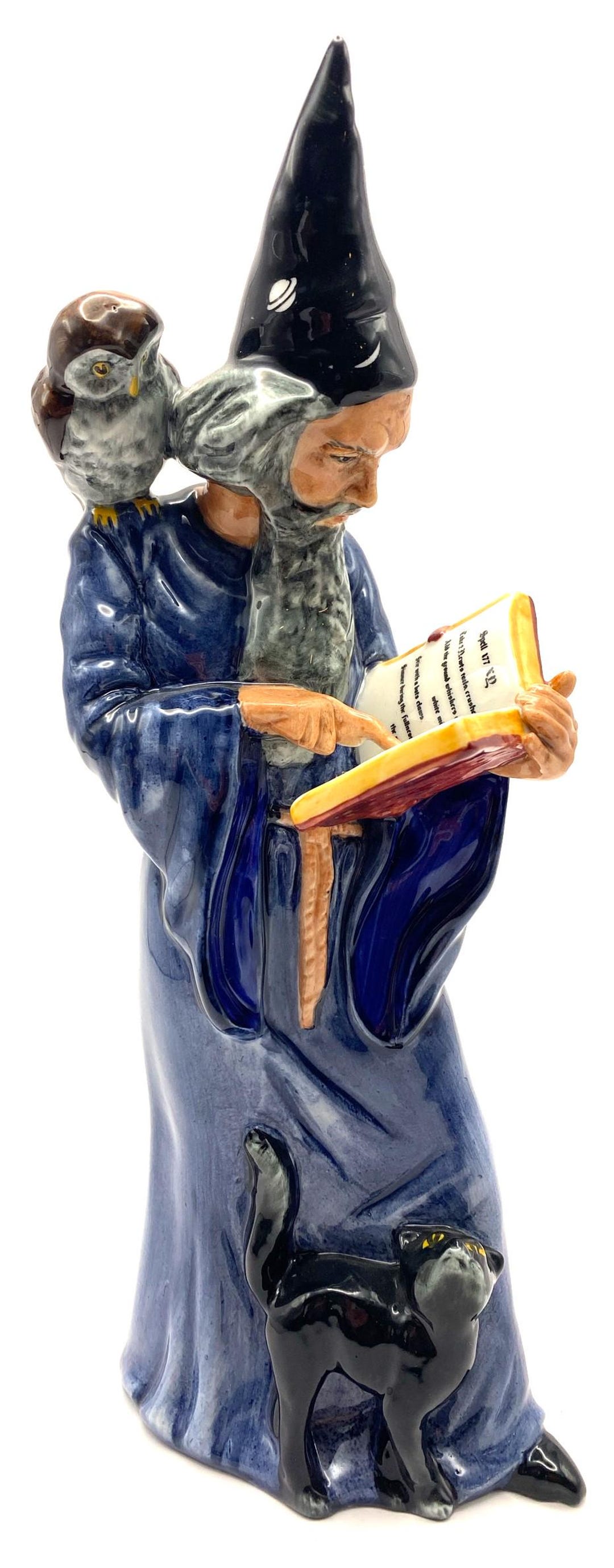 Royal Doulton Porcelain “the Wizard” Figurine HN2877 With Owl, Black ...