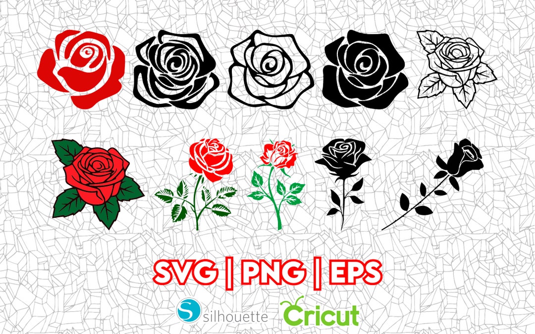 Rose Design Assortment | SVG PNG EPS | Great for T-shirts, Decals ...