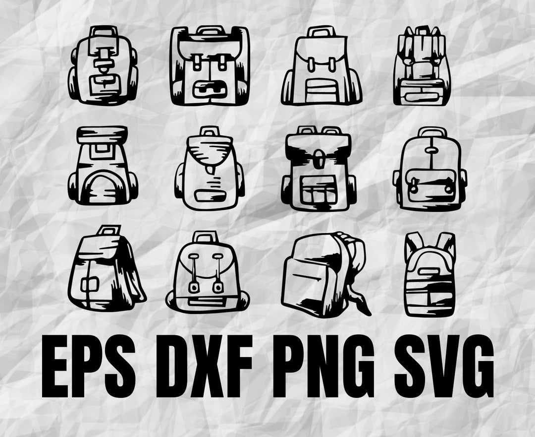 Backpack Bundle | Eps Dxf Png Svg | Great for T-shirts, Decals ...
