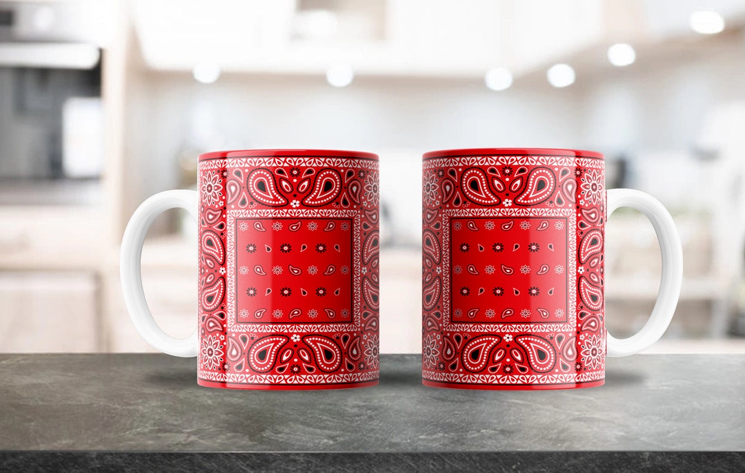 Red Bandana Mug Design | for 11oz & 15oz Coffee Mugs | PNG Digital ...