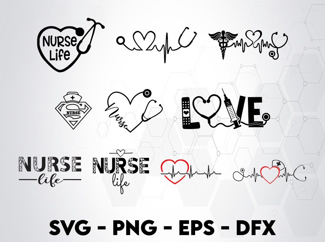 Nurse Bundle | Svg, Png, Eps, Dfx | Great for T-shirts, Decals ...
