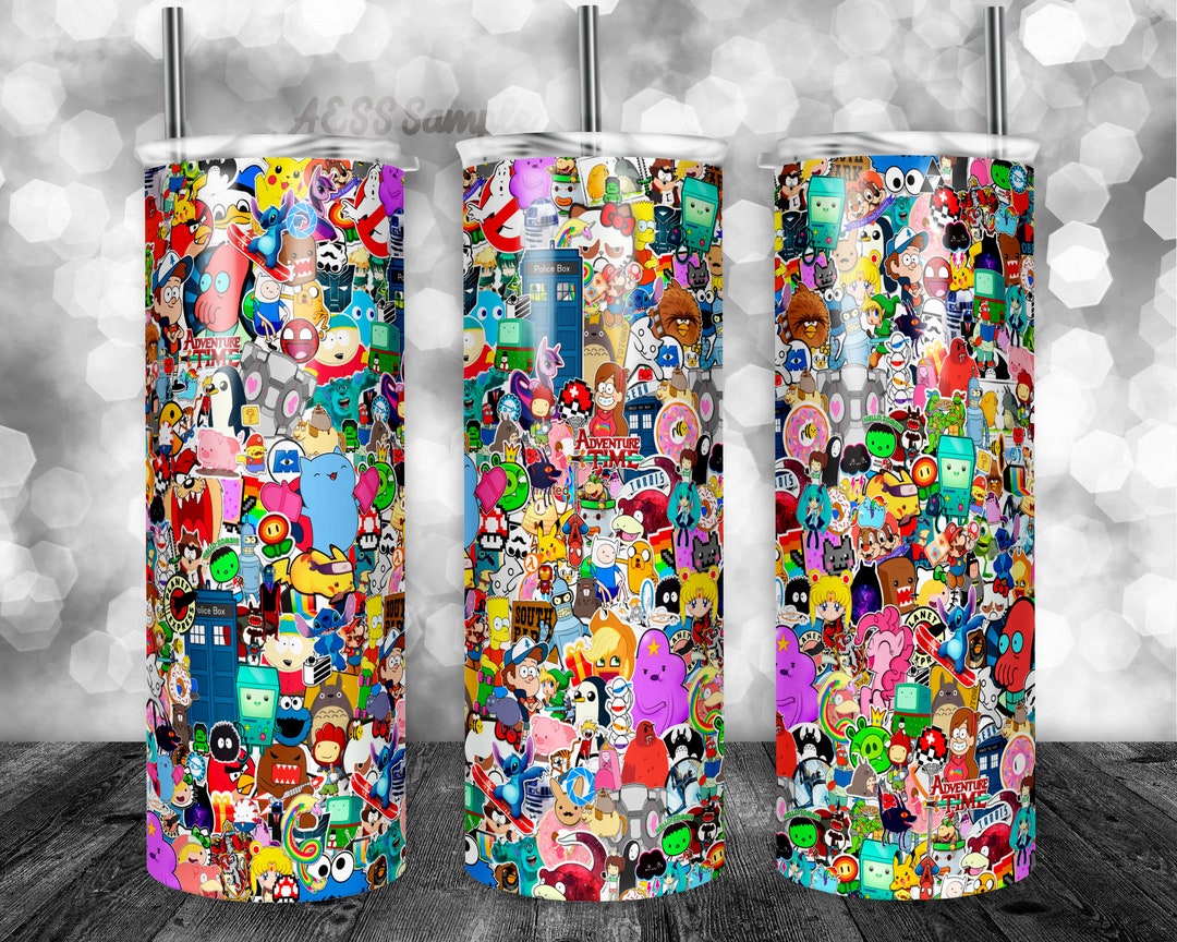 Stickerbomb Tumbler Design | 20oz Tumblers | Tumbler Wrap Straight and ...