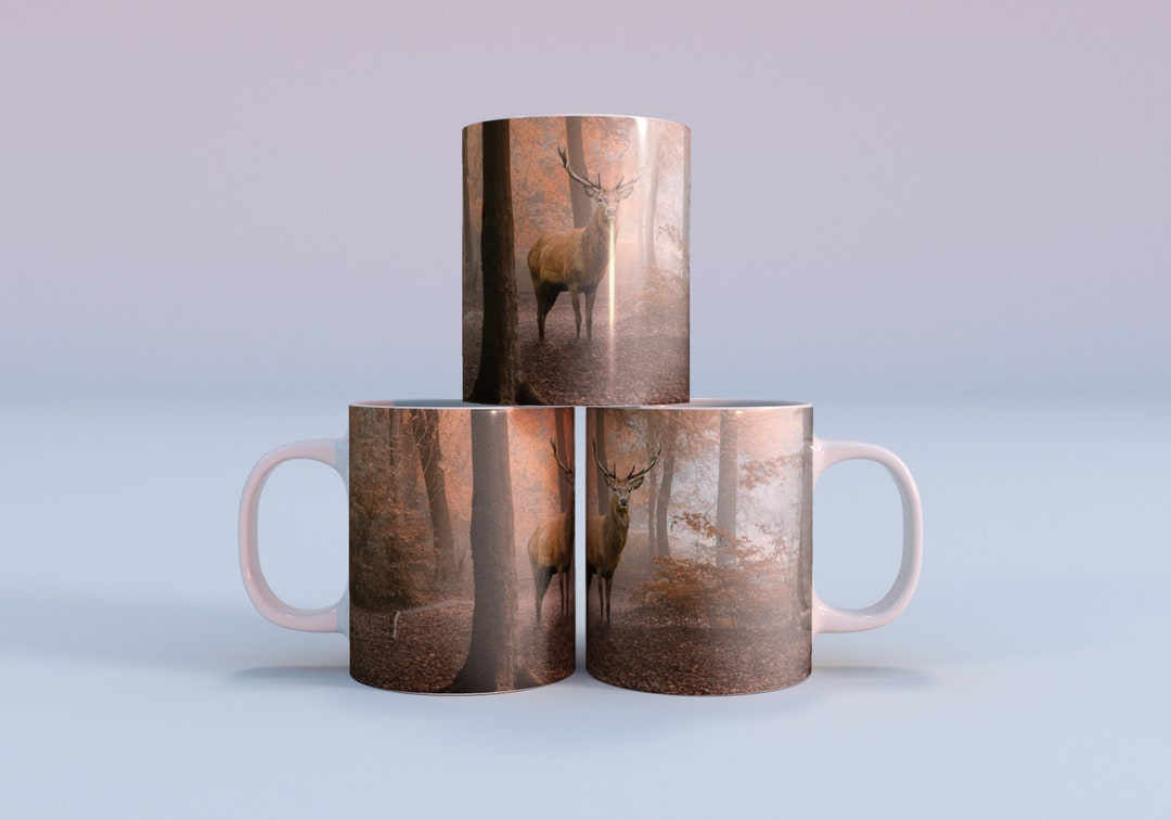 Nature Deer Mug Design | for 11oz Coffee Mugs | PNG Digital Download ...