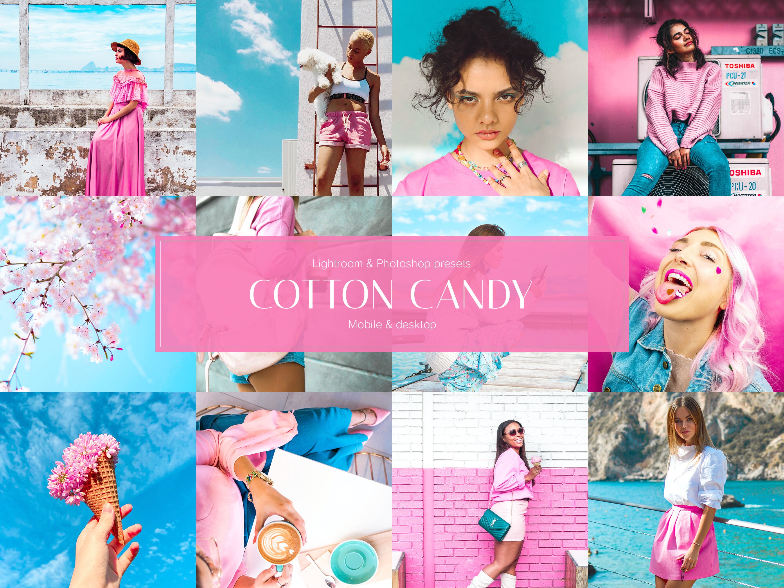 10 Cotton Candy Mobile and Desktop Lightroom + Photoshop Presets | Pink ...