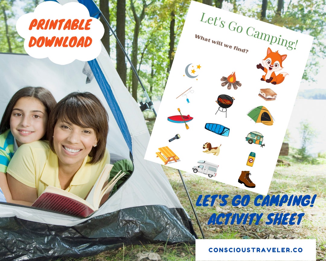 Let's Go Camping! Kids Activity Sheet - Etsy