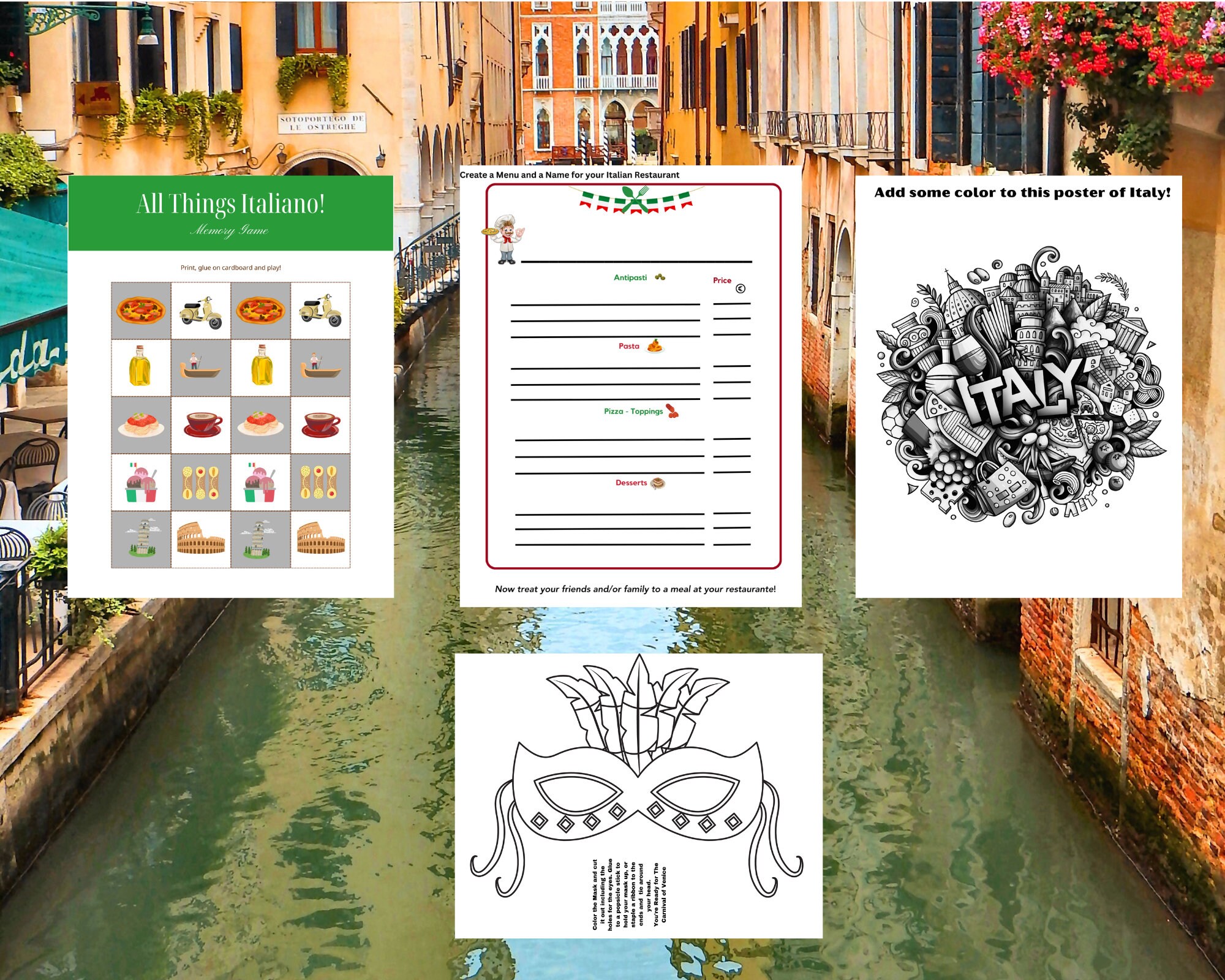 Young Explorers Italy! Kids Activity Sheets - Etsy