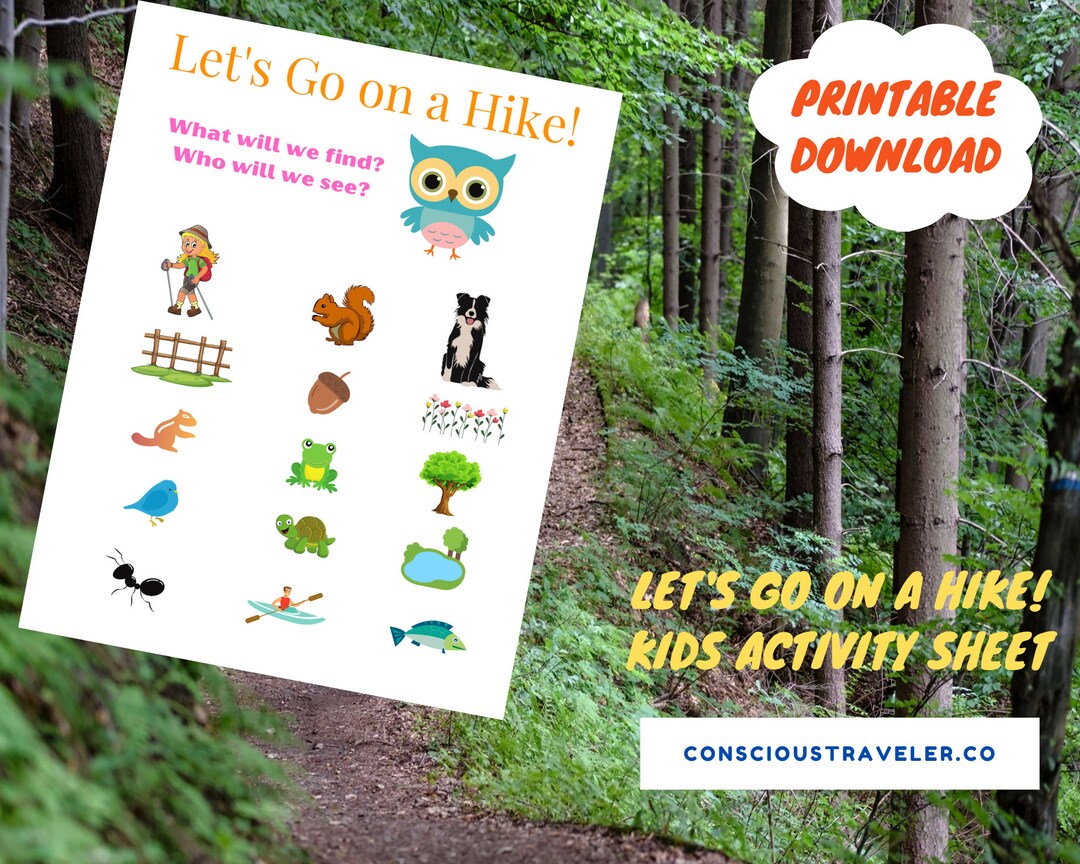 Let's Go on a Hike! Kids Activity Sheet. - Etsy