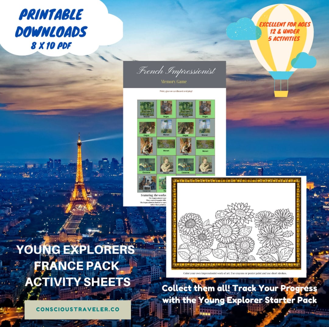 Young Explorers France Kids Activity Sheets! - Etsy