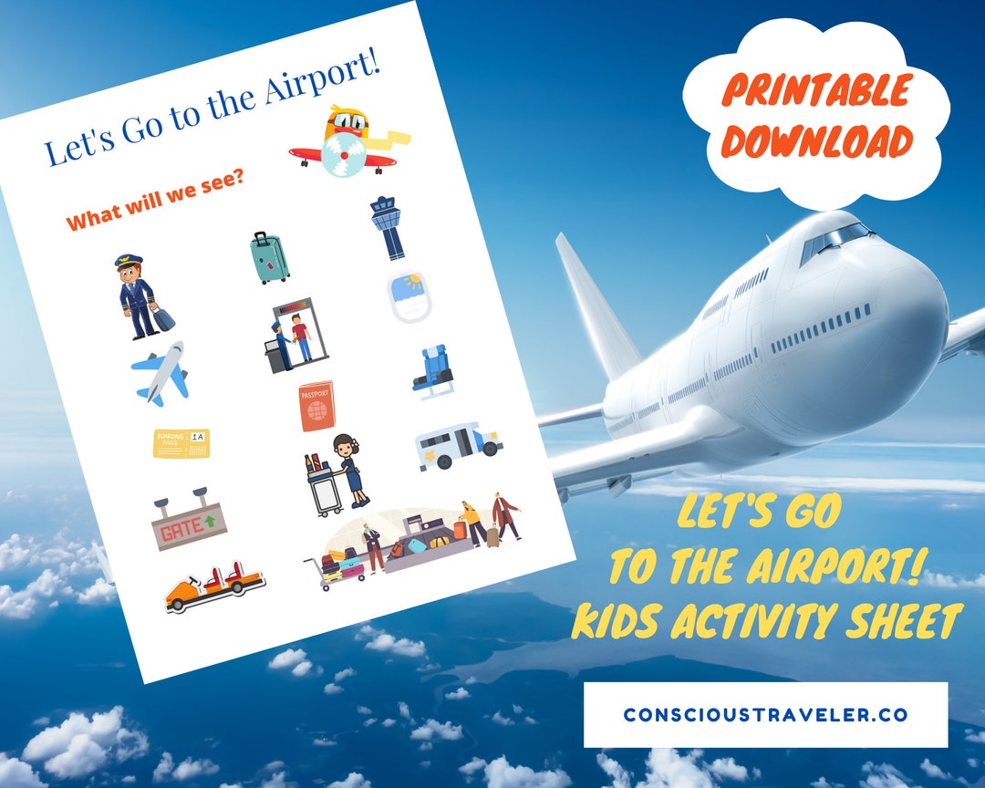 Let's Go to the Airport! Kids Activity Sheet. - Etsy