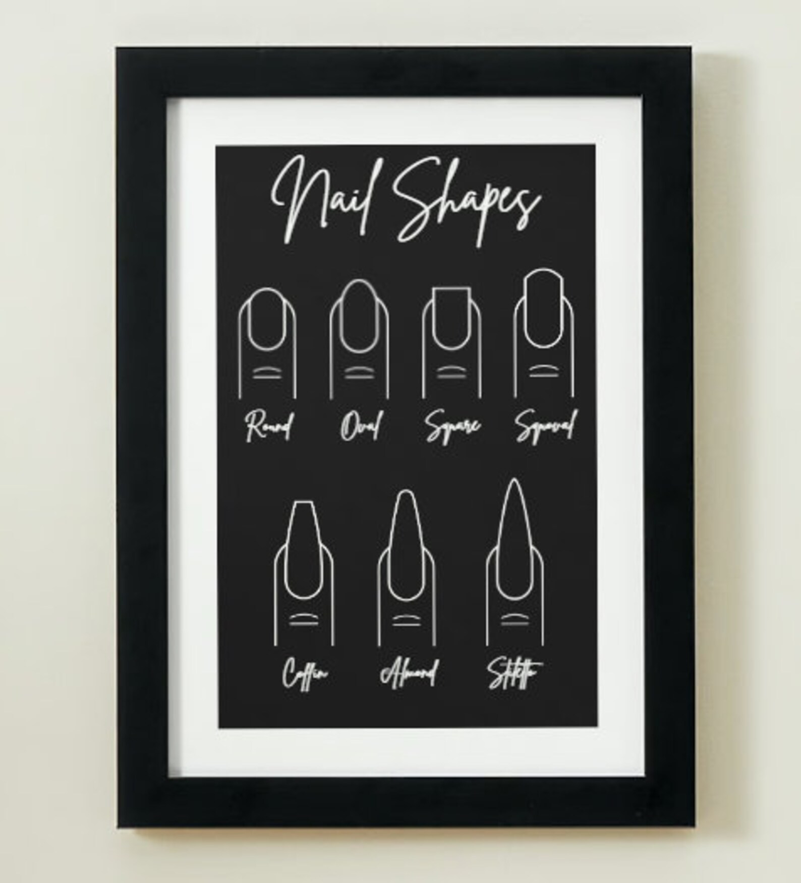 DIGITAL DOWNLOAD Nail Tech Print / Nail Salon Print / Nail Shapes Print ...