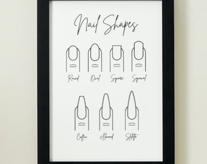 DIGITAL DOWNLOAD Nail Tech Print / Nail Salon Print / Nail Shapes Print ...