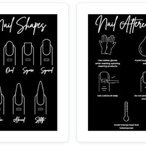 DIGITAL DOWNLOAD Nail Tech Print / Nail Salon Print / Nail Shapes Print ...