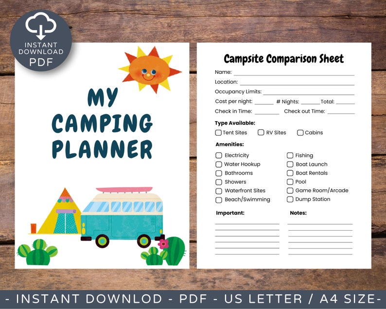 Camping Planner Printable Camping Journal Camping Checklist - Etsy