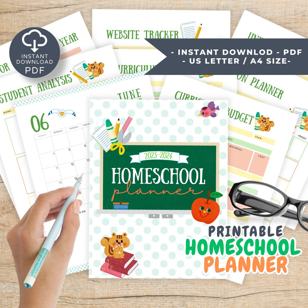 Printable Homeschool Planner Printable 2024 Academic Planner - Etsy