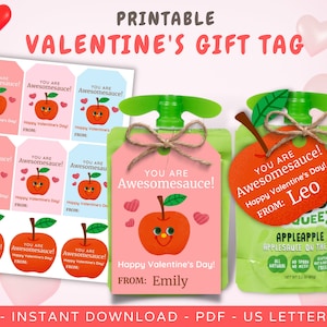 Kids Valentine's Day Gift Tag for Classroom Valentines | Applesauce ...