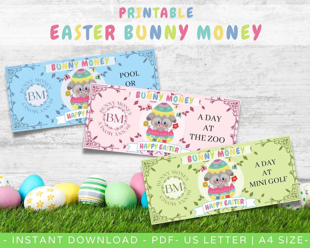 Printable Easter Egg Tokens Easter Coupon Easter Egg Fillers Bunny ...