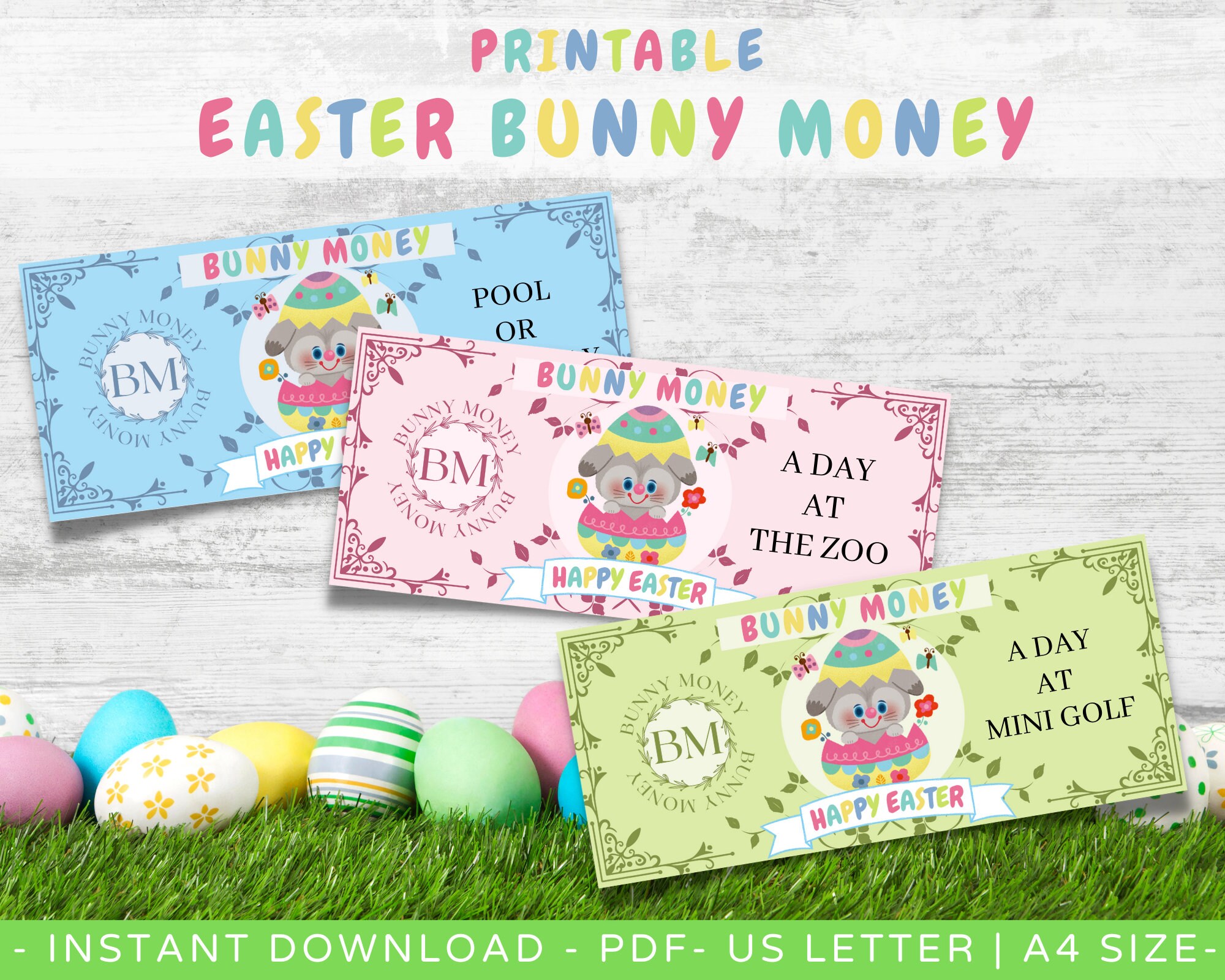 Printable Easter Egg Tokens Easter Coupon Easter Egg Fillers Bunny ...